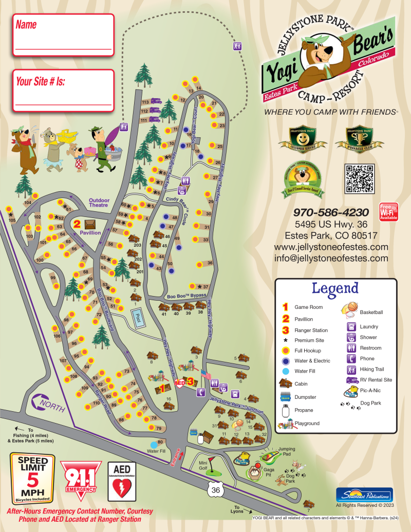 Park Map - Yogi Bear's Jellystone Park™ Camp-Resort in Estes Park, CO